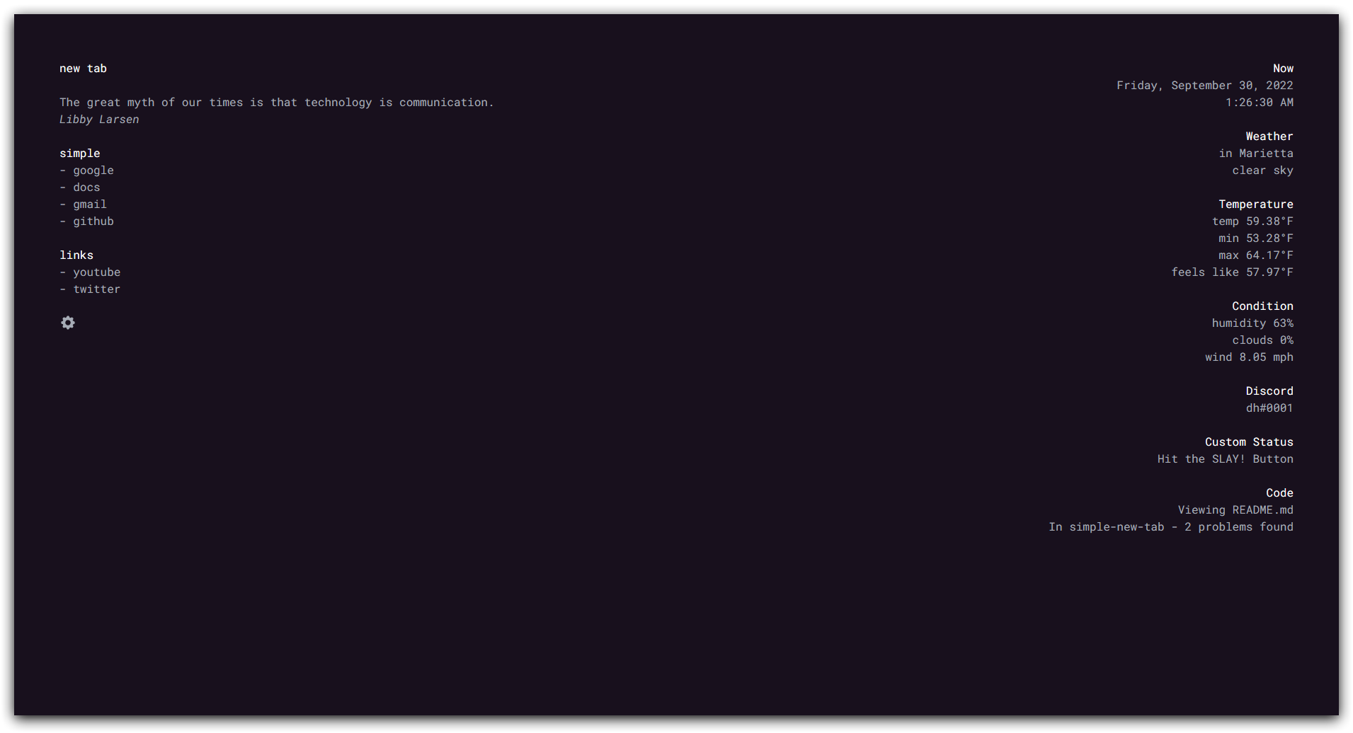 GitHub - cubedhuang/simple-new-tab: A minimalistic, configurable new tab page.